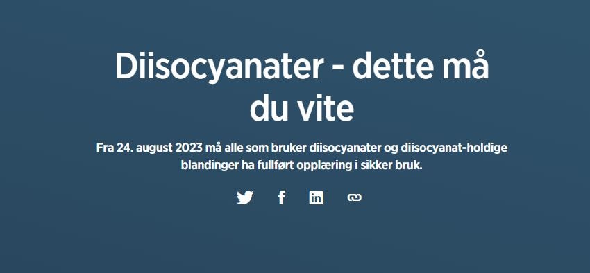 Diisocyanater - dette må du vite